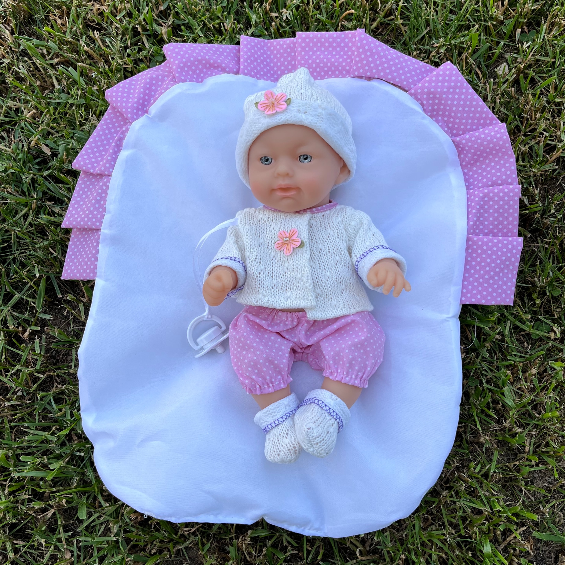 Papusa Bebelus cu pled, 32 cm, Baby Pink - eMAG.ro