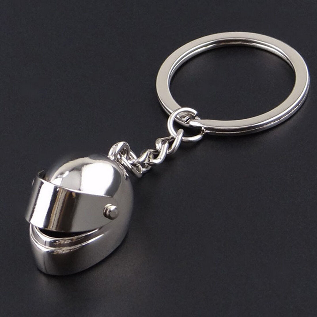 Breloc chei auto, casca motociclist, metalic, gri, G-Mark® - eMAG.ro