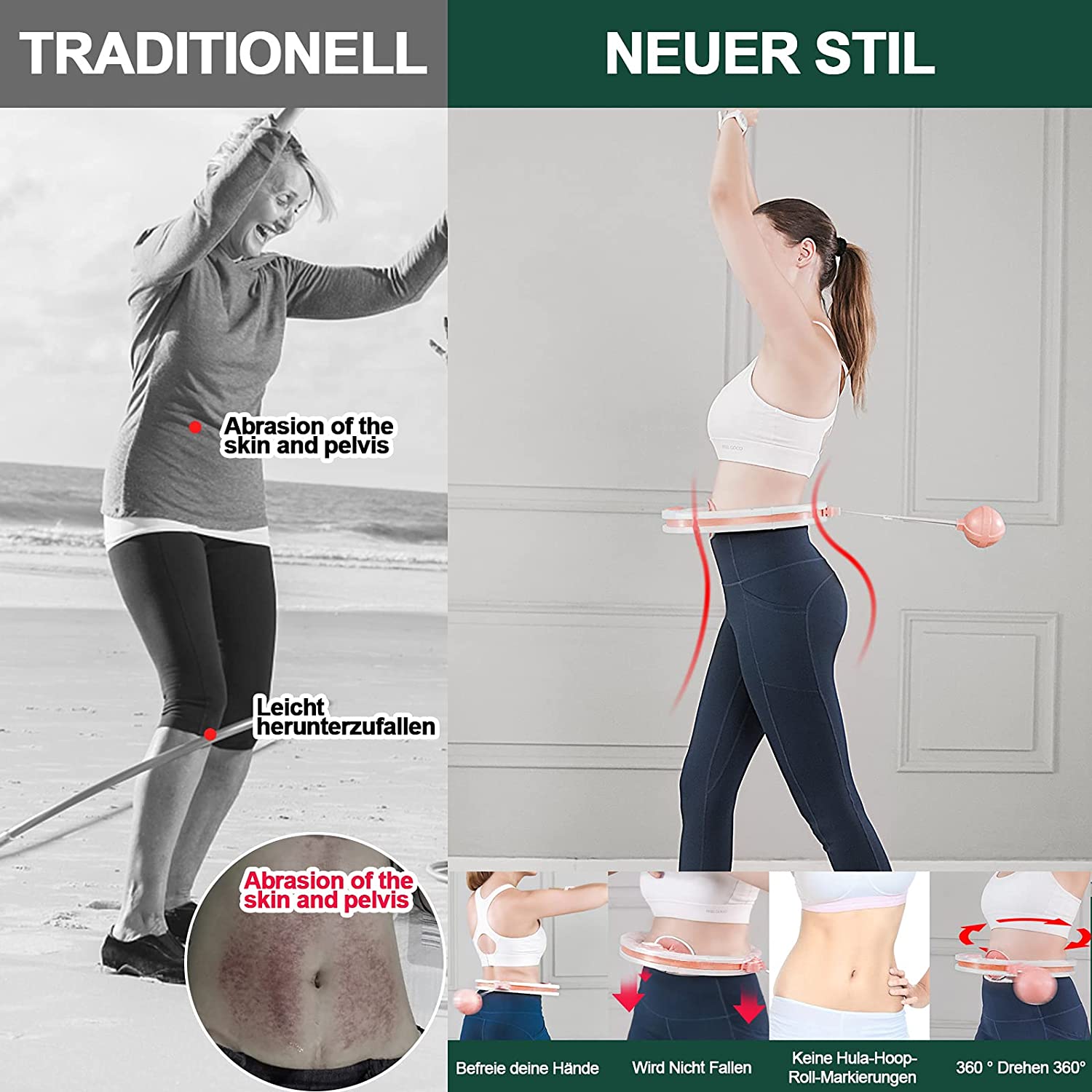 Cerc gimnastica hula hoop, Display digital, Bila greutate, Diametru ...