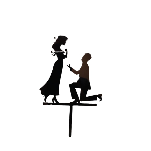 Cake topper model Vrei sa fii sotia mea, Negru, 11x14cm - eMAG.ro