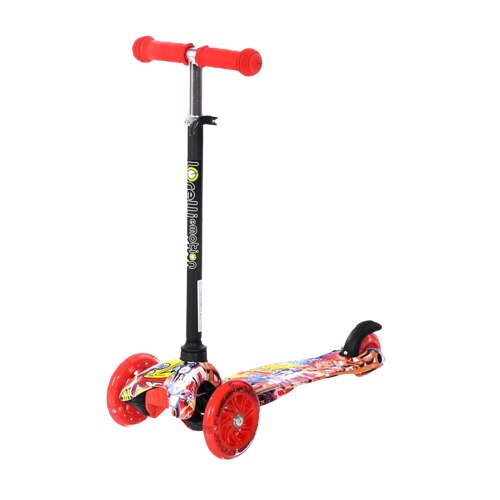 Trotineta pentru copii, Lorelli, 3 roti cu leduri, Mini, Graffiti, + 3 ...