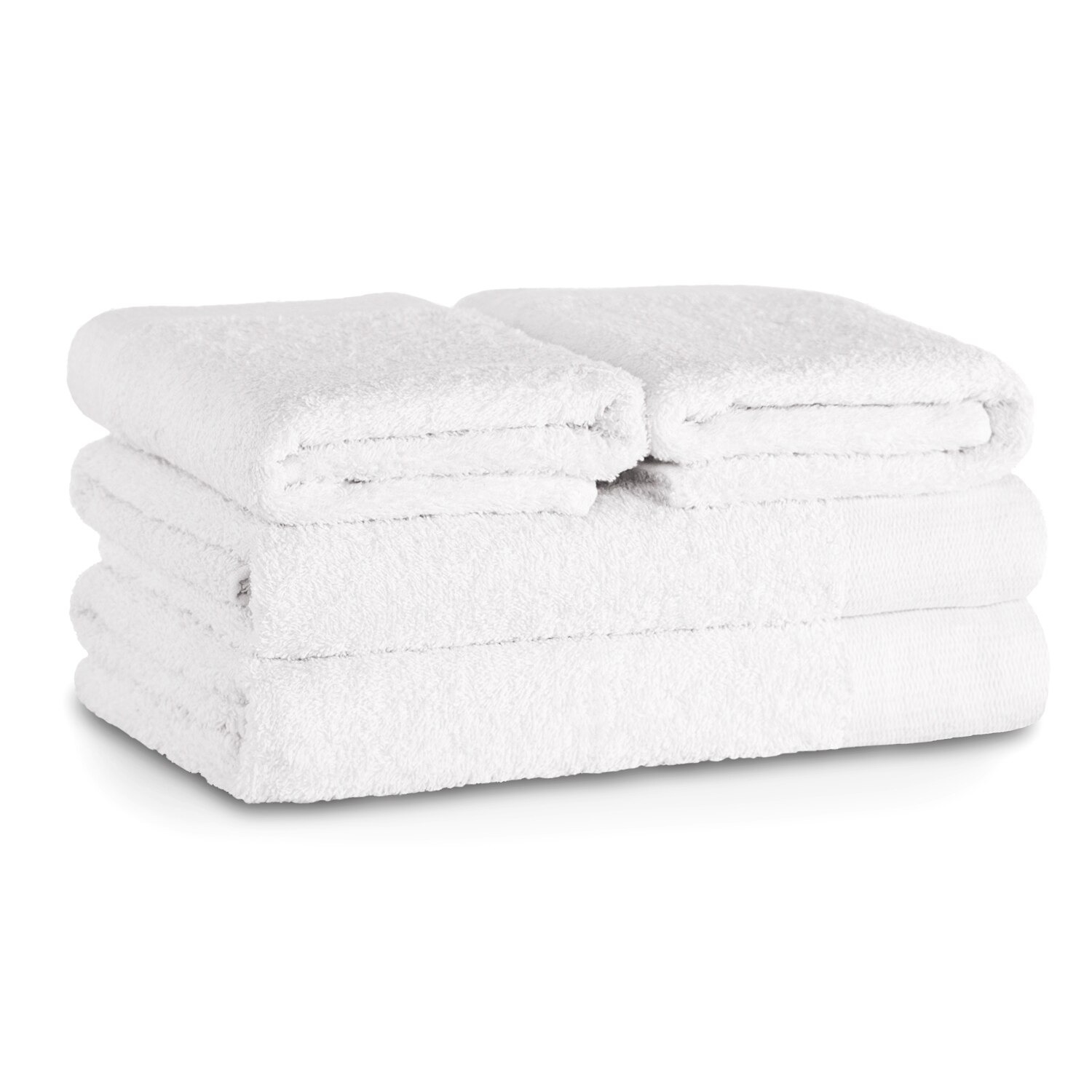 Set prosoape din bumbac, 4 piese, 2 x 70x140 cm, 2 x 50x100 cm, Alb ...