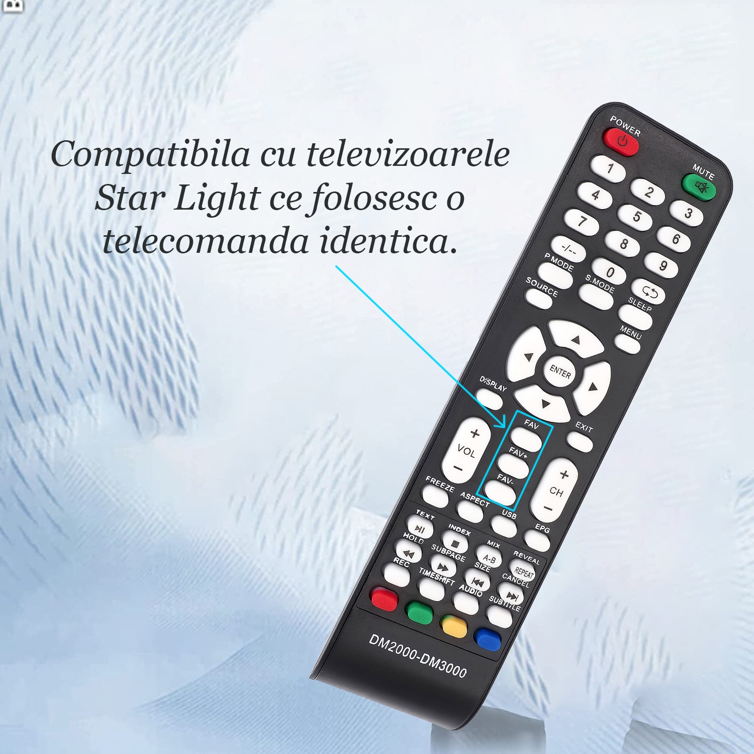 Telecomanda TV Bocu Remotes®, Compatibila Starlight, DM2000-DM3000 ...