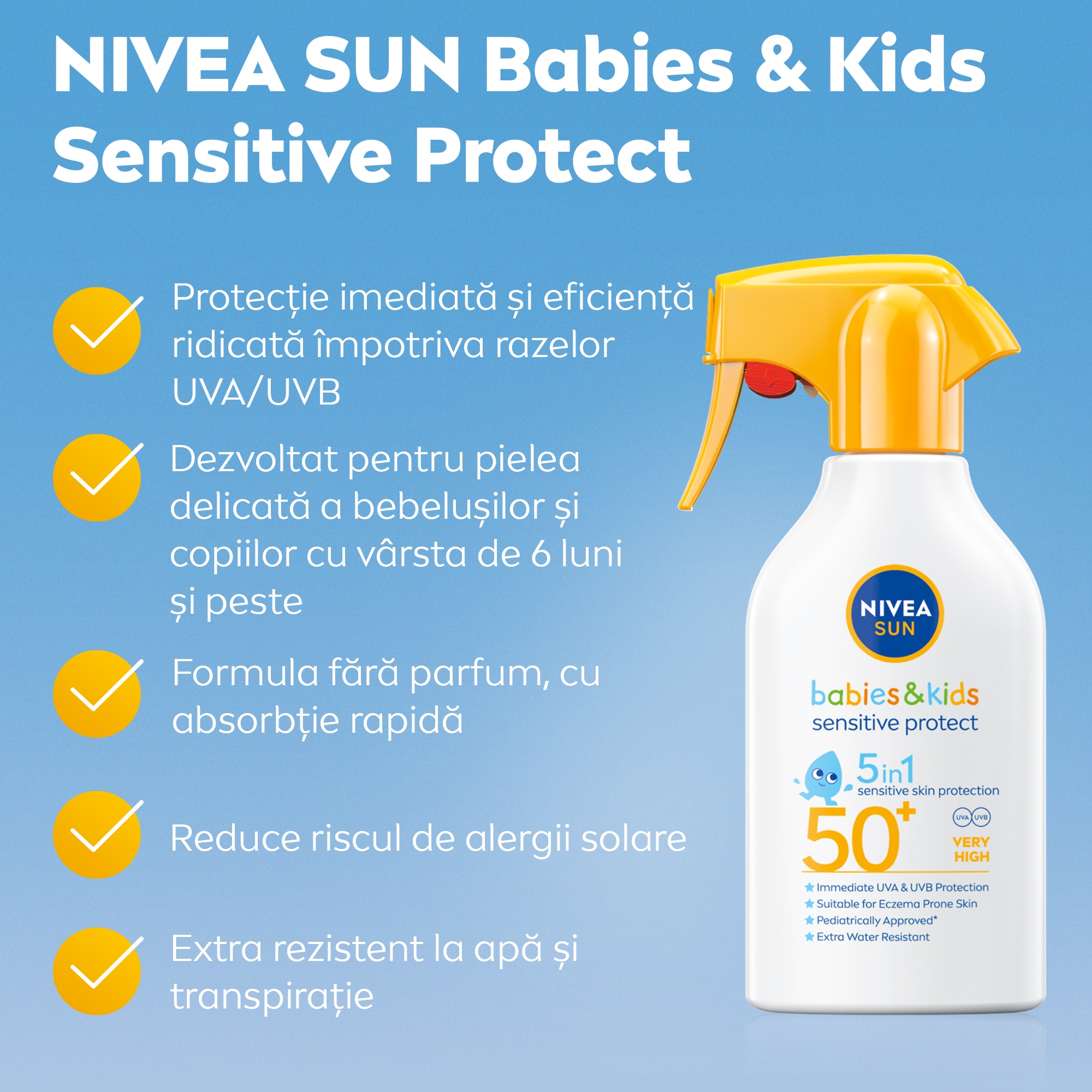 Spray cu protectie solara NIVEA SUN pentru copii cu SPF 50+, 270ml ...