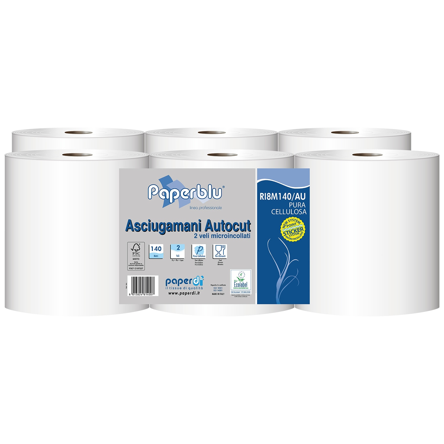 Set 6 Role Prosop Autocut Paperdi, 2 straturi, 140 m - eMAG.ro