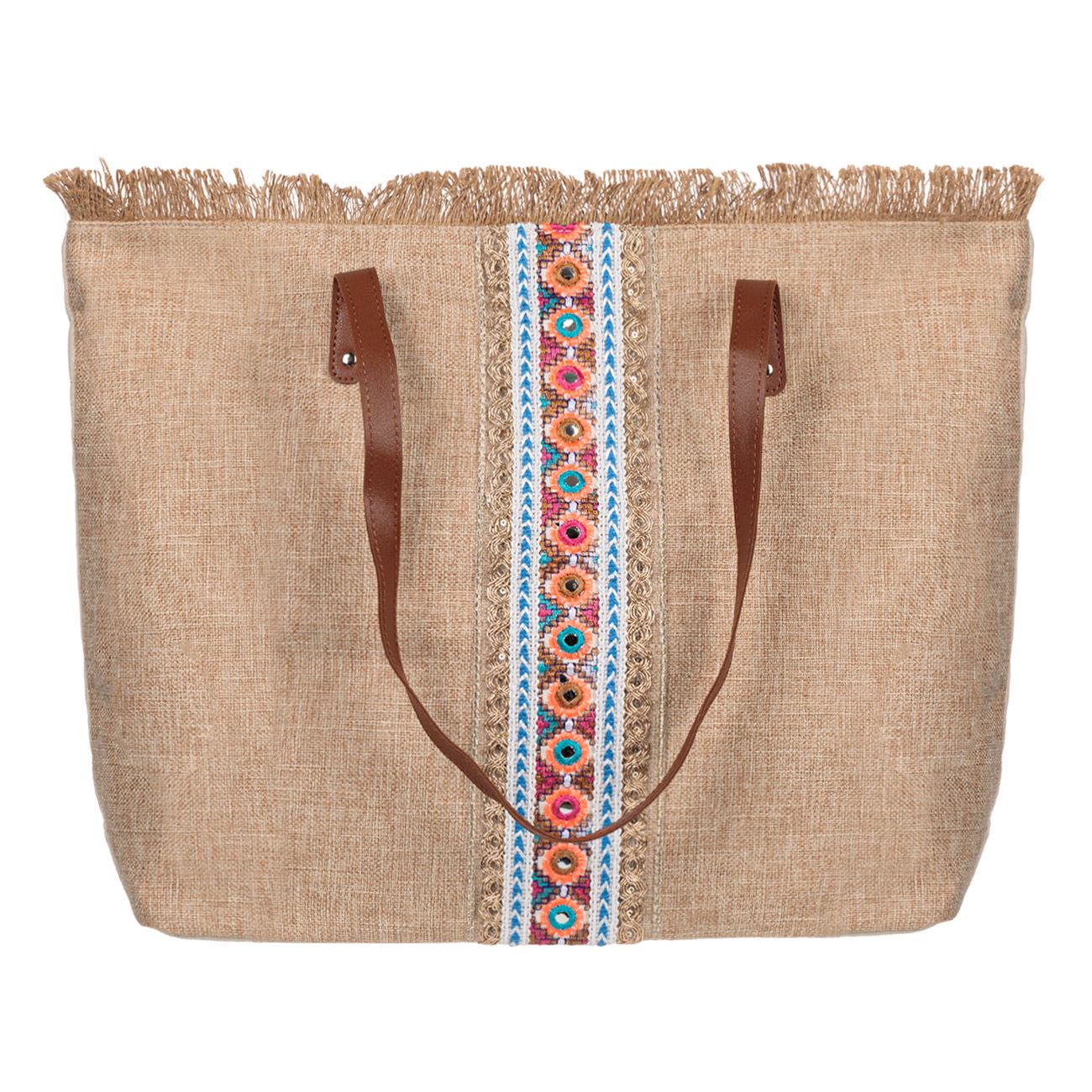 Geanta de plaja, maro, model panza tribal, poliester, 53x15x39 cm - eMAG.ro