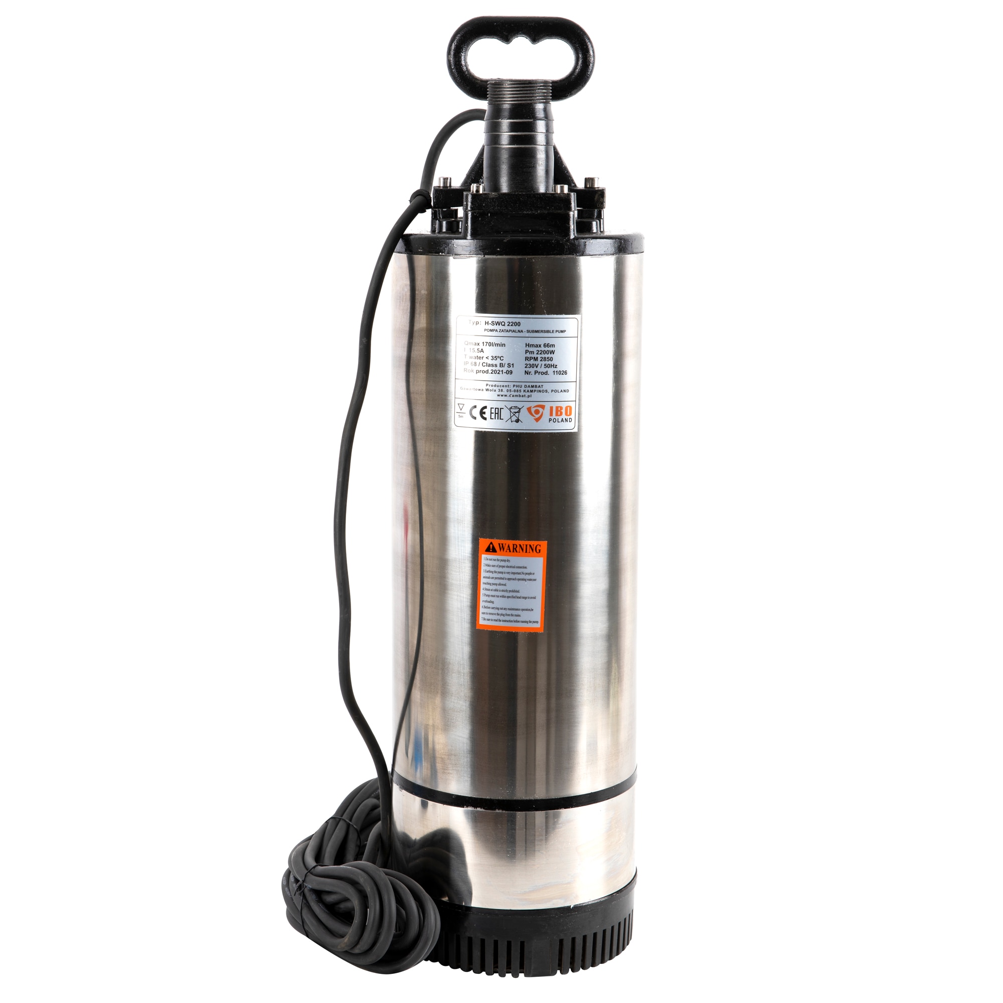 Pompa apa murdara IBO Dambat H-SWQ 2200, 2200W, 170l/min, H refulare ...