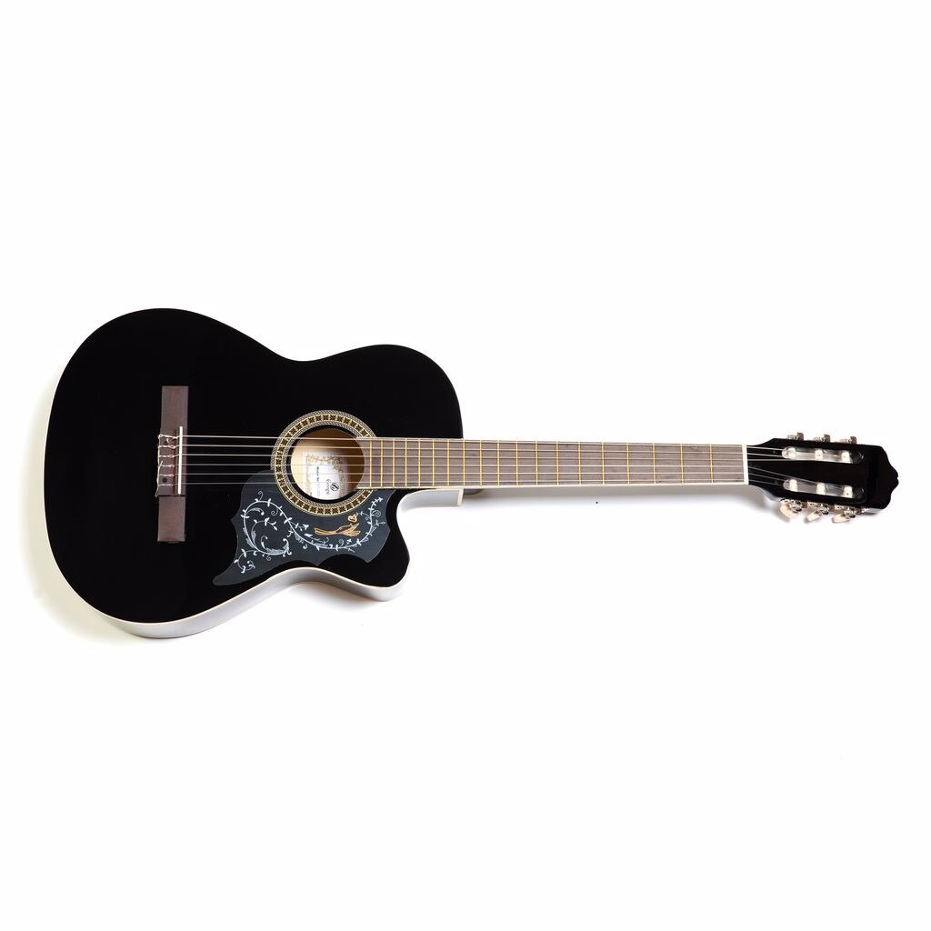 Chitara clasica Grape 4/4 Cutaway neagra cu husa - eMAG.ro
