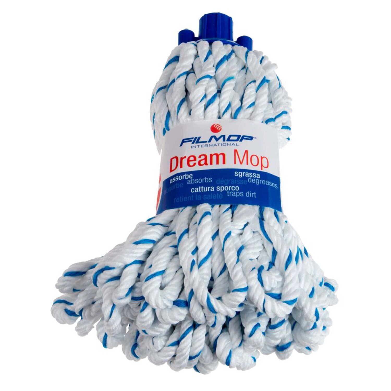 Микрофибърен моп, бяло-син, Filmop - eMAG.bg