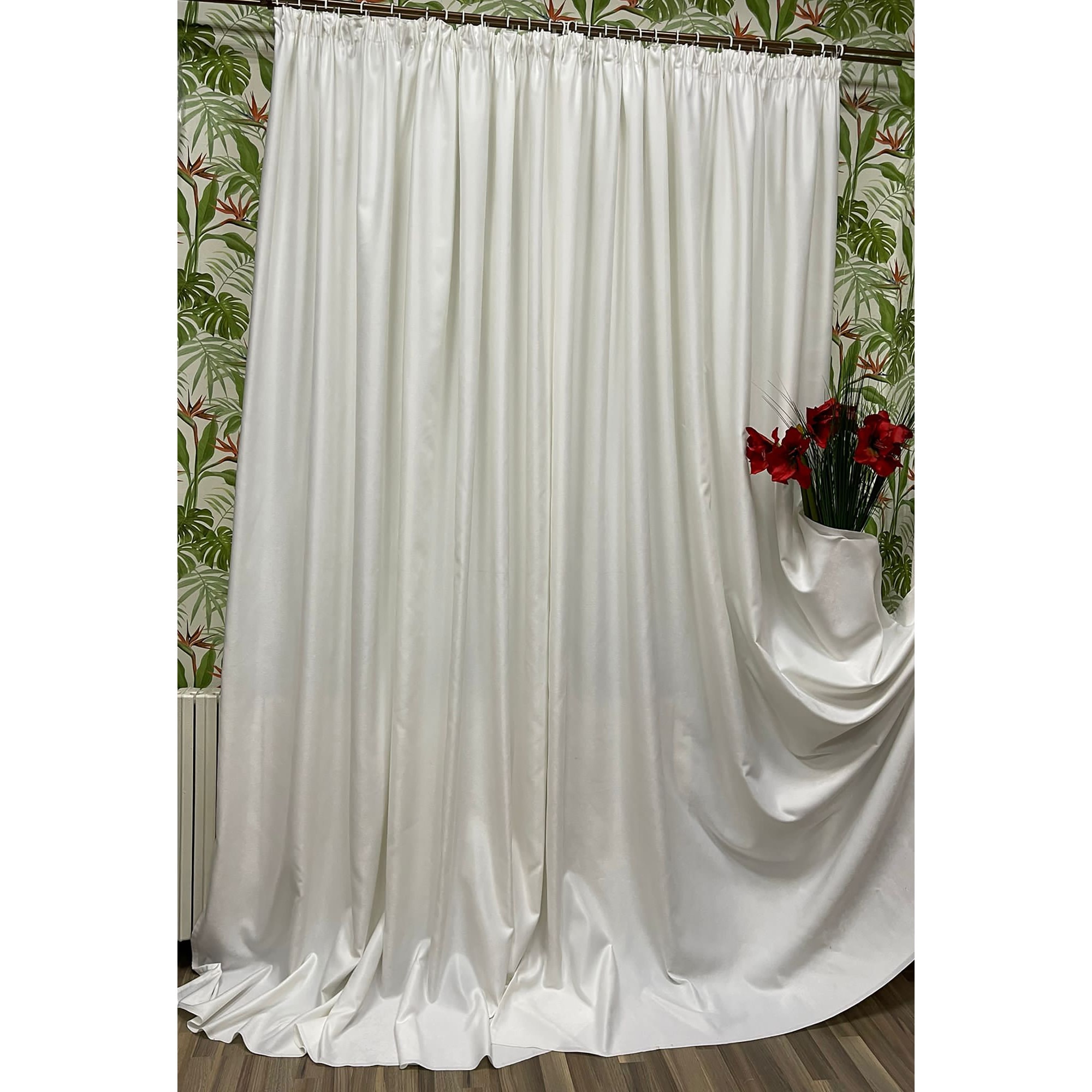 Set draperii semiopace, uni, culoare alba, colectia "Monocrom by Liz ...