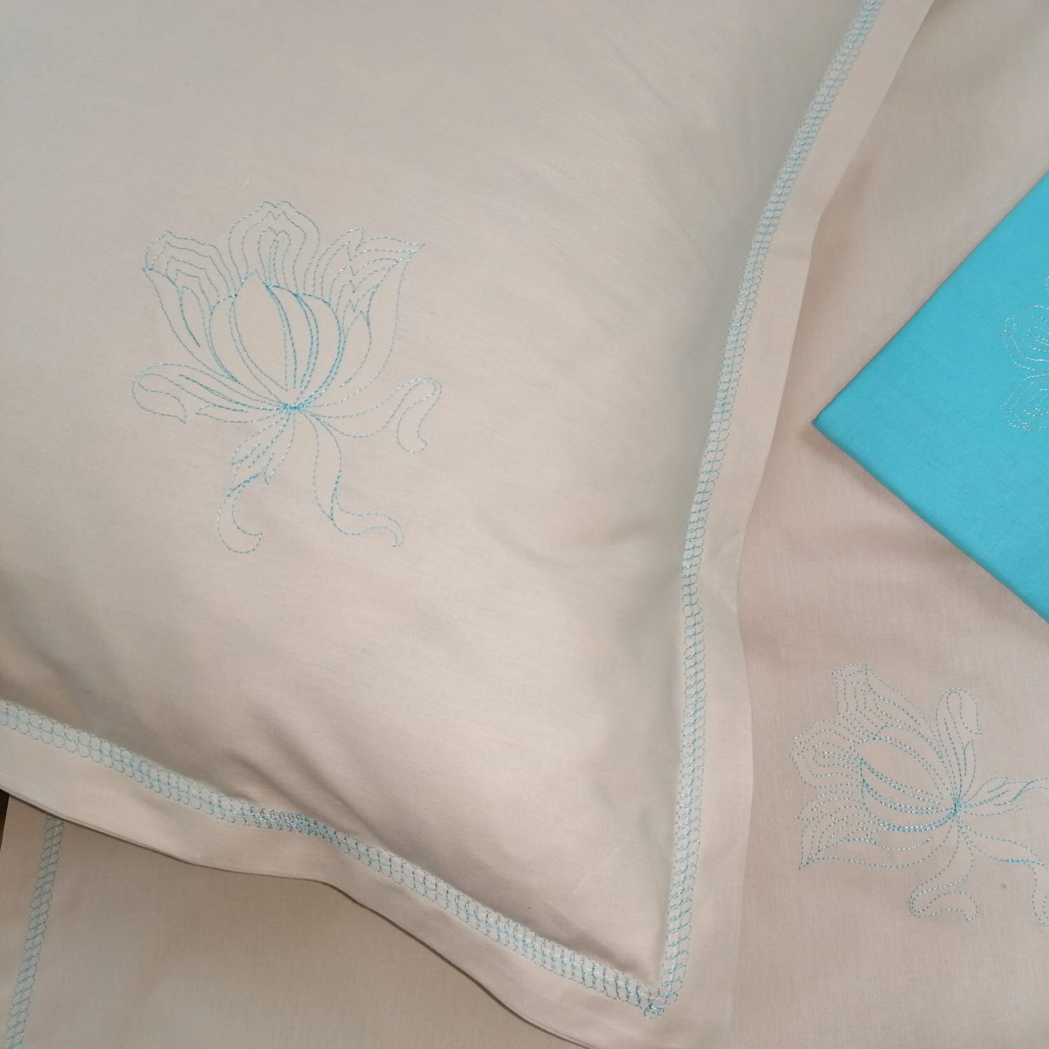 Set 2 Fete de perna Casa Bucuriei, model Clasic Iris, crem/turcoaz ...