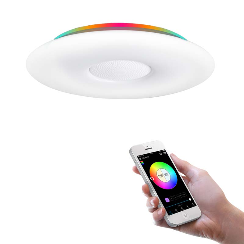 Plafoniera LED Smart Offdarks, Difuzor Bluetooth, RGB, Control vocal ...