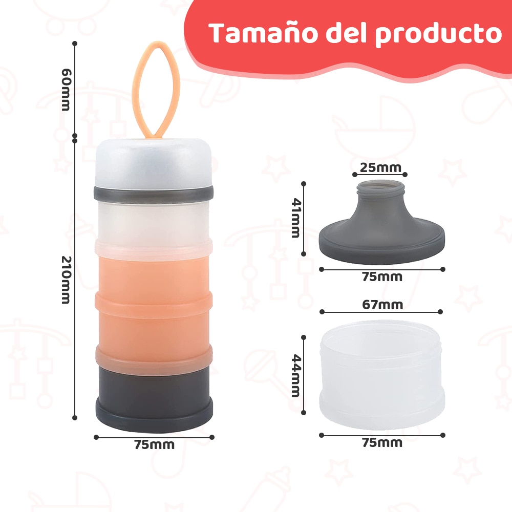 Recipient Pentru Depozitarea Laptelui Praf, 4 Compartimente, Palnie Pentru Umplere, Roz ...