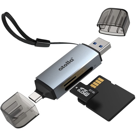 Cititor de carduri, Atolla, USB C/USB 3.0, SD/MMC/SDHC/MicroSD/SDXC ...