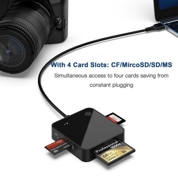 Четец на карти Atolla, Универсална съвместимост, USB 3.0, SD/MicroSD/TF ...