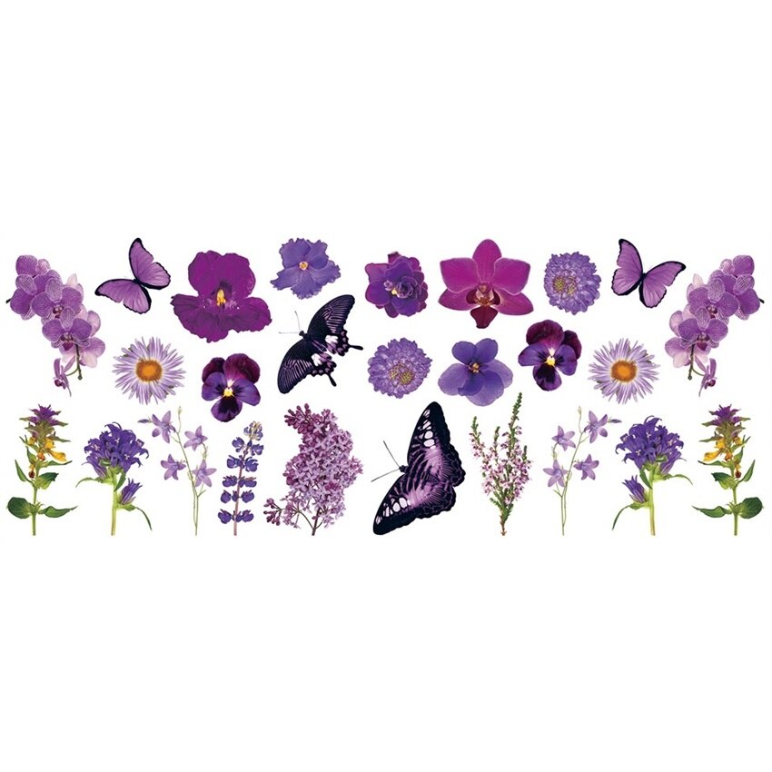 Sticker geam, orizontal, fluturi mov, 60 x 22.5 cm - eMAG.ro