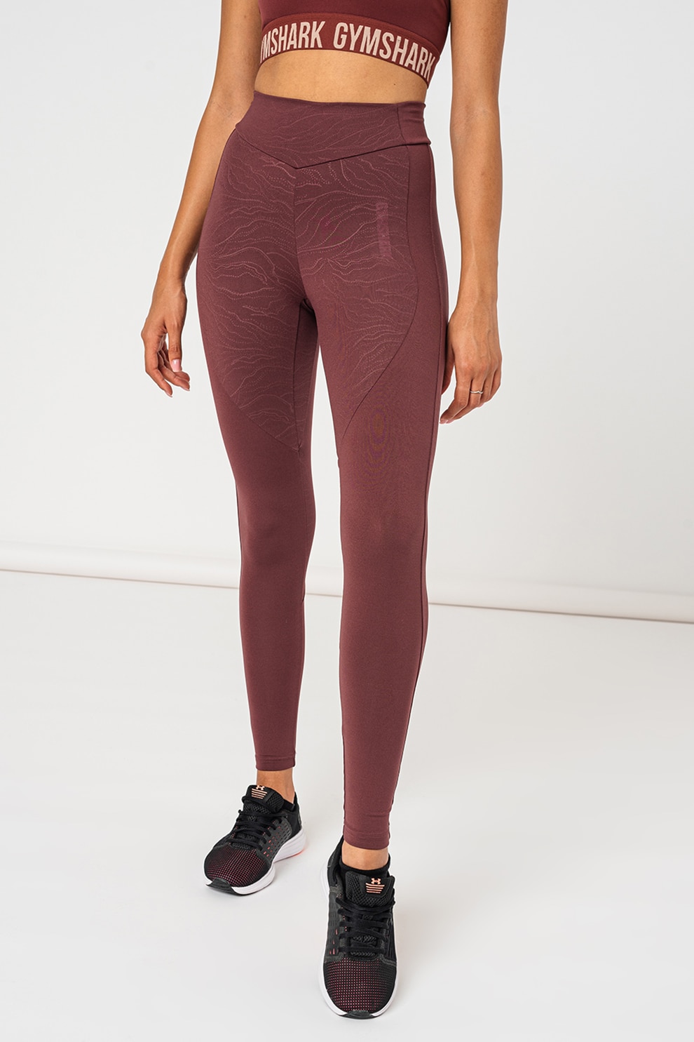 Gymshark, Colanti cu talie inalta pentru fitness Lustre, Violet pruna ...