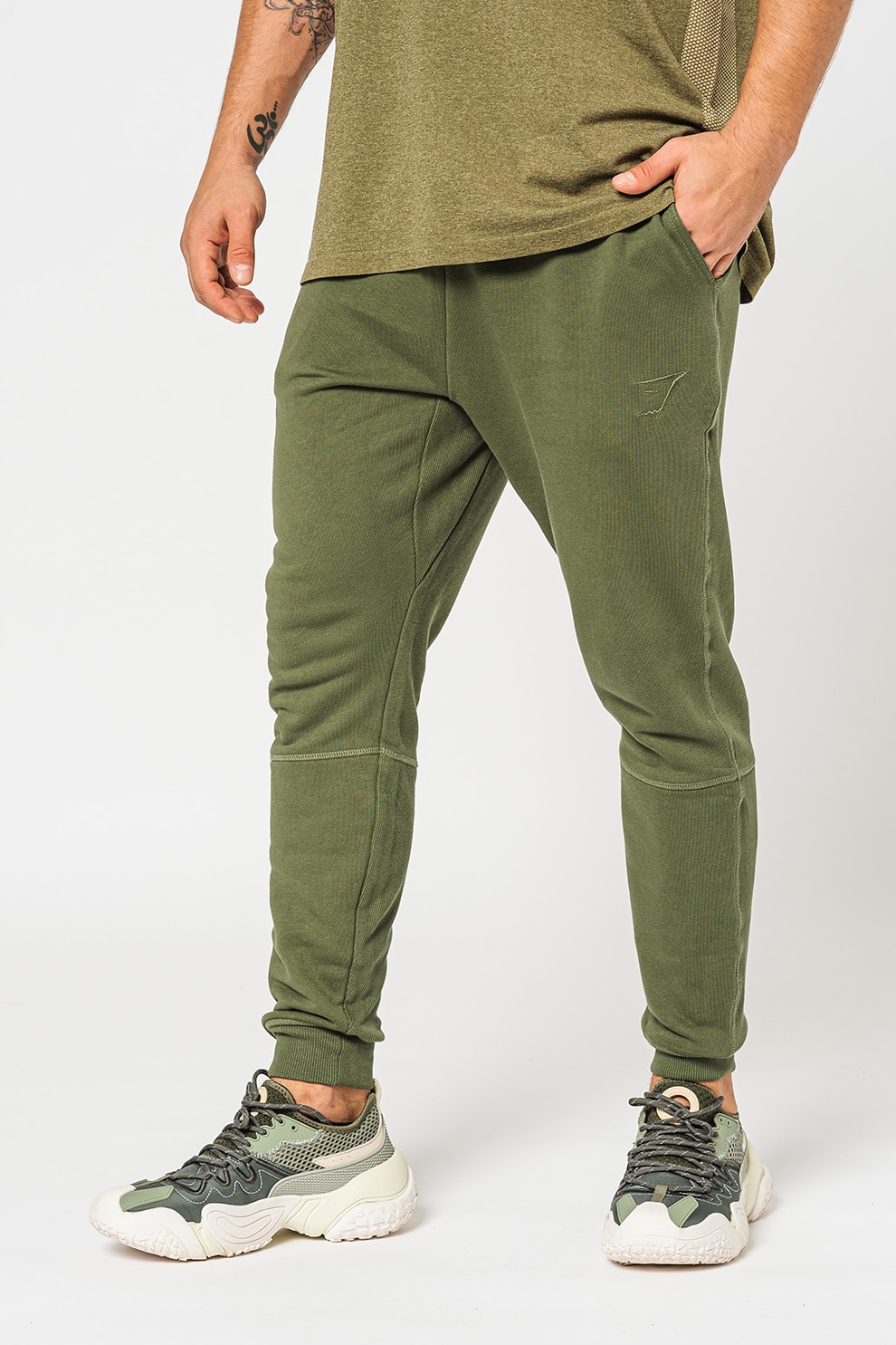 Gymshark, Фитнес панталон Compound със скосени крачоли, Зелен, S - eMAG.bg