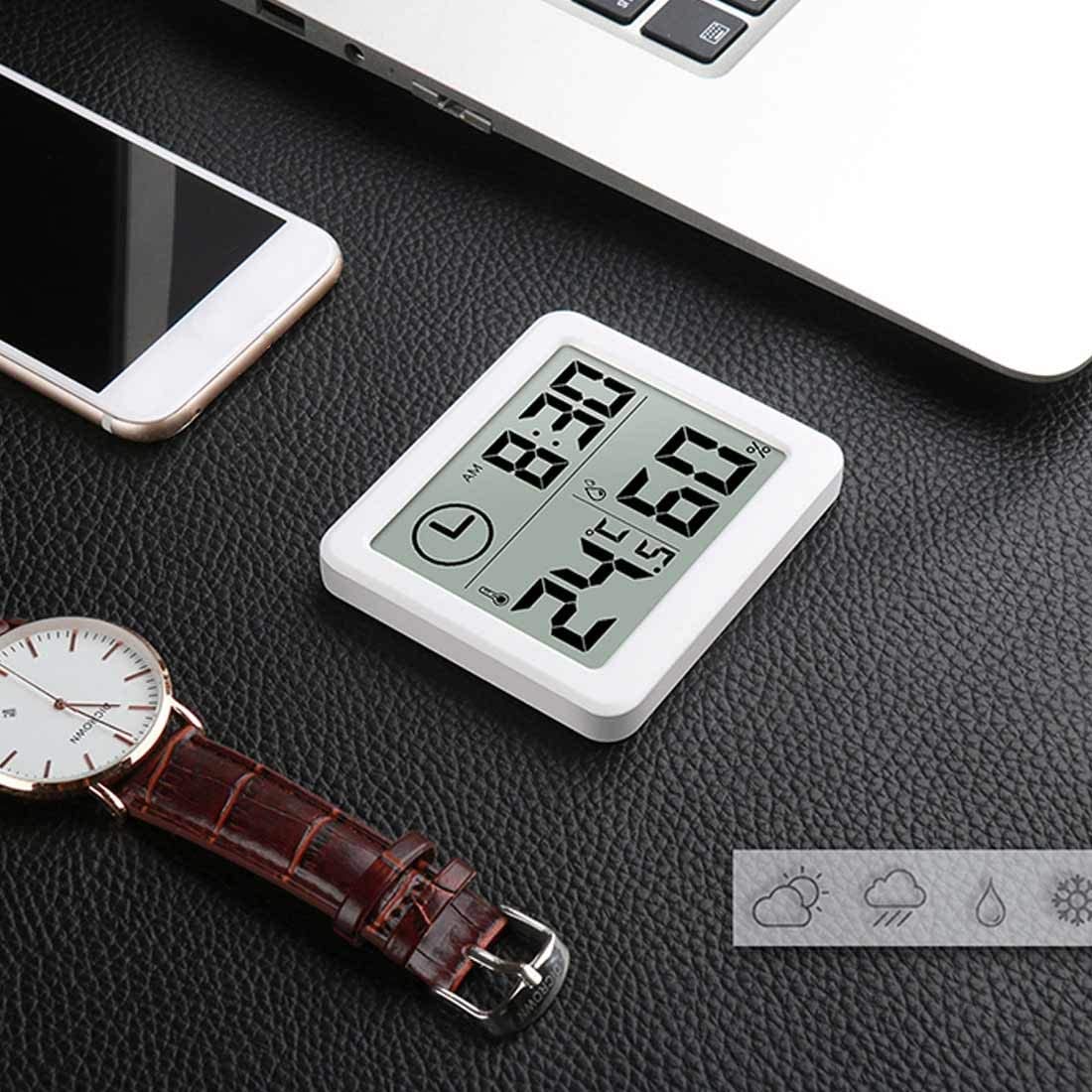 Excitat Digitális hőmérő, higrométer, Bluetooth, LCD kijelző, fehér ...