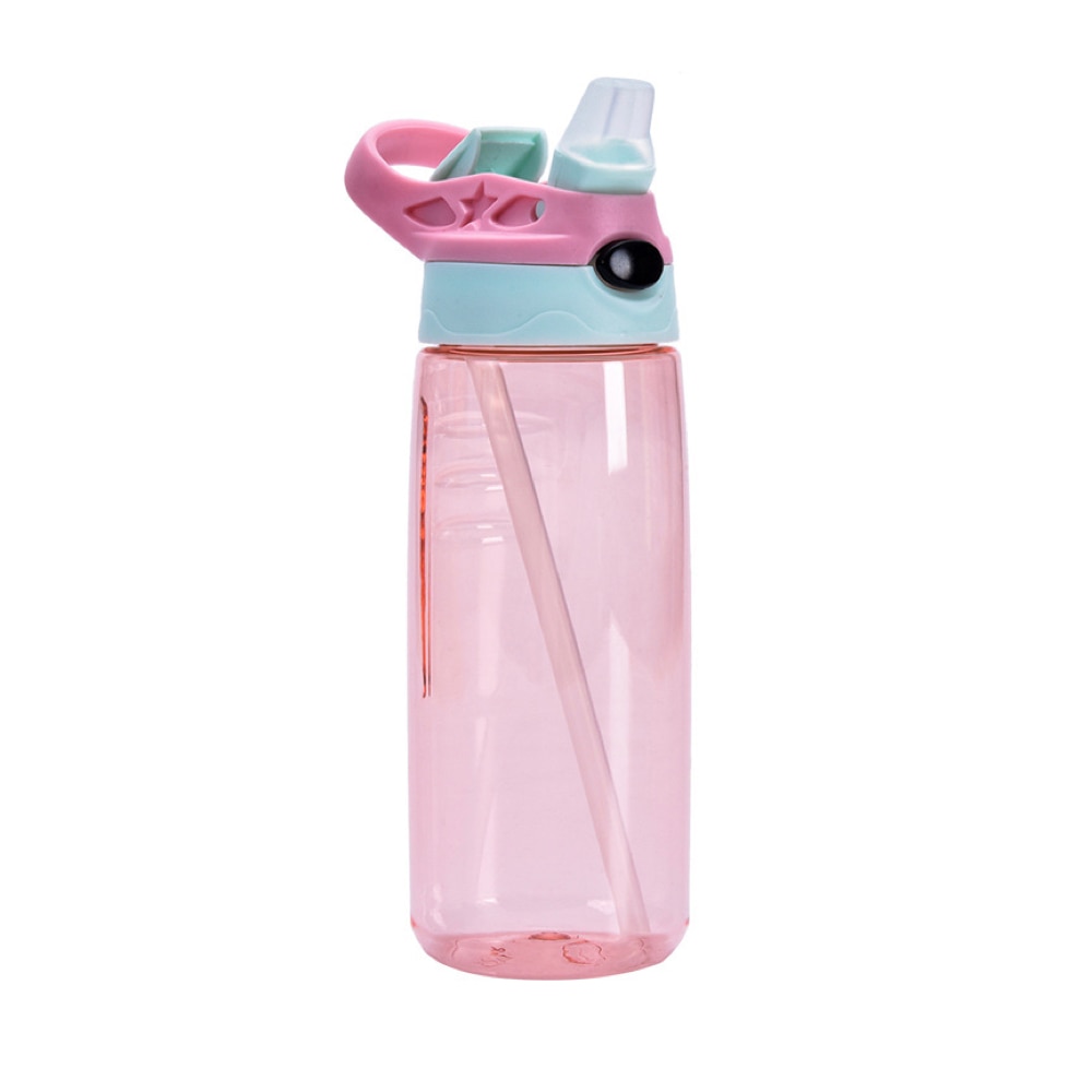 Ceasca de plastic, pentru copii, cu pai si design cu stele si urs polar ...