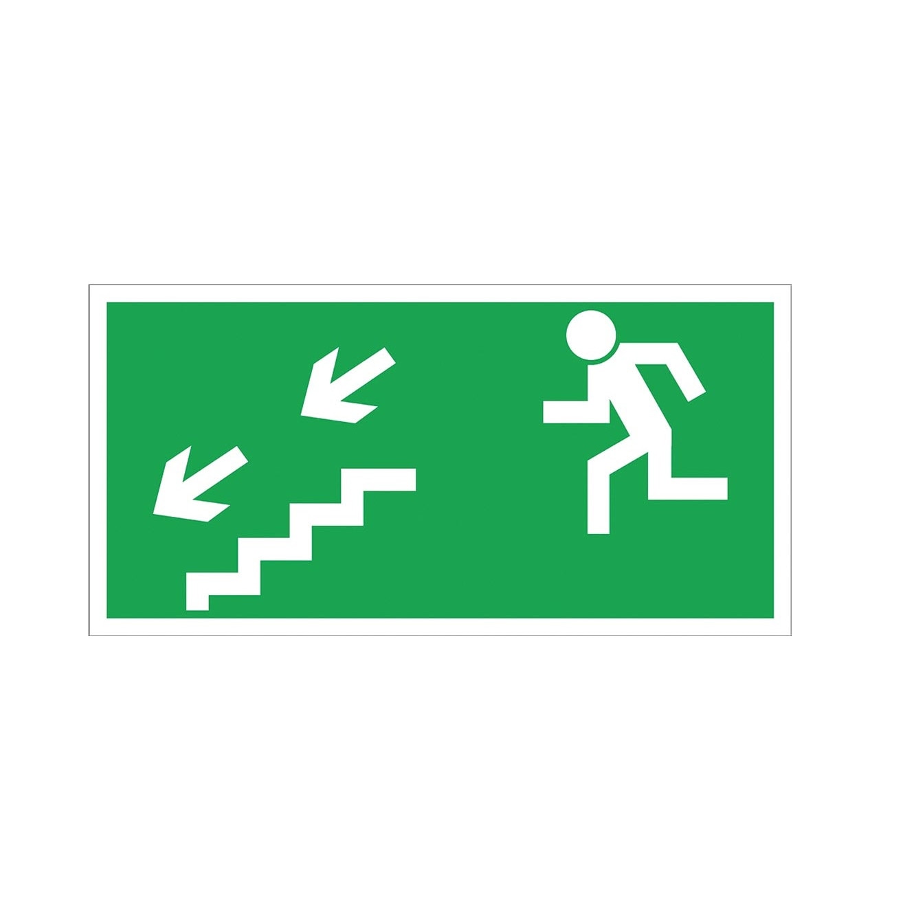 Indicator securitate Evacuare pe scari stanga, PVC, 150x300 mm - eMAG.ro