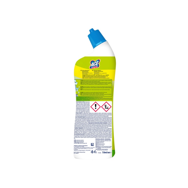 Inalbitor si degresant toaleta Ace Ultra Power gel Lemon, 750ml - eMAG.ro