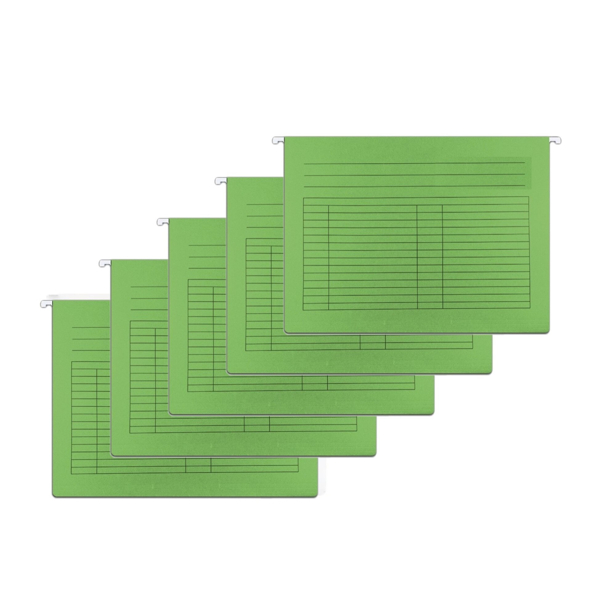 Set 5 Dosare suspendabile verde, bagheta metalica si port eticheta ...