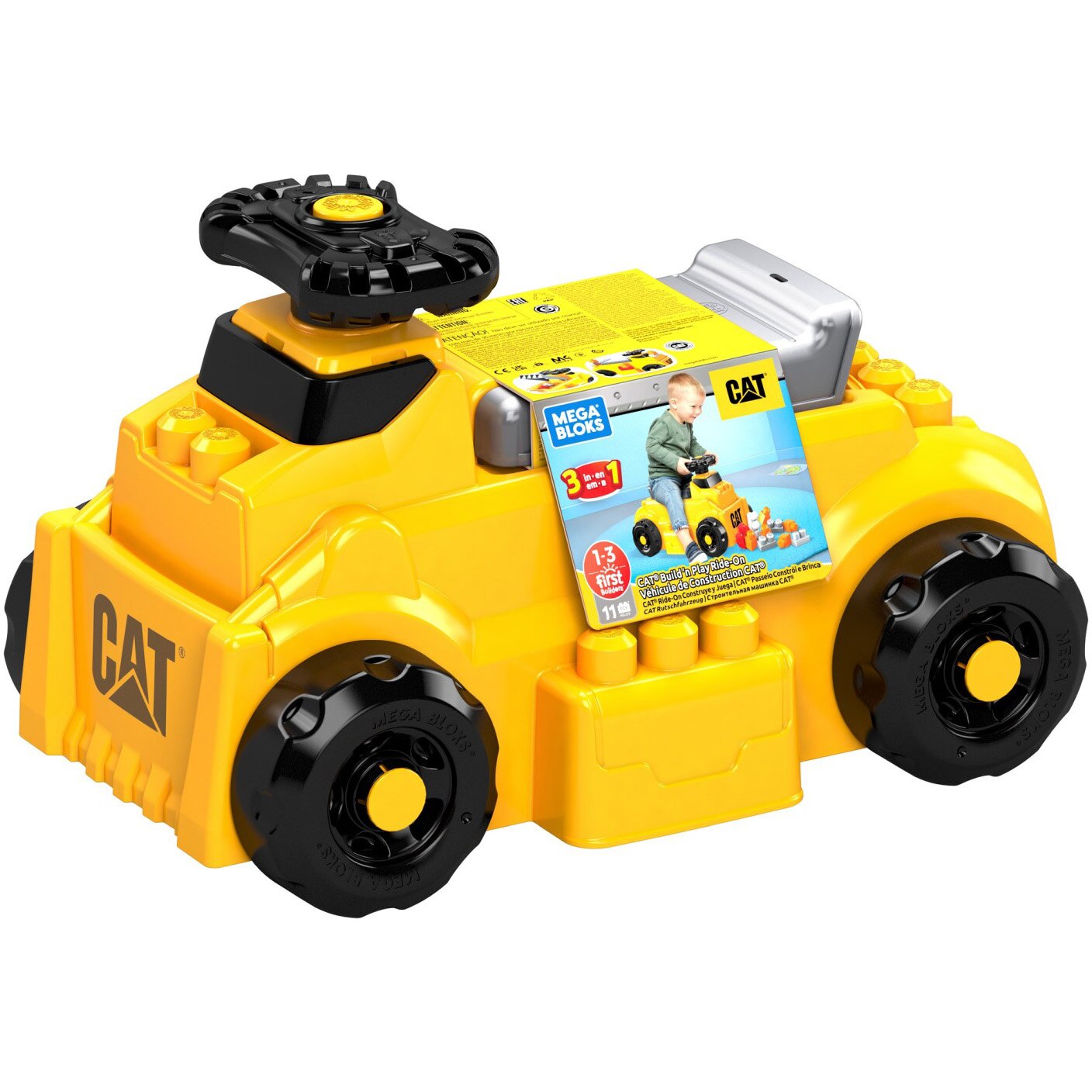 Vehicul de constructie Mega Blocks 3 in1 - Ride-On CAT, 10 piese - eMAG.ro