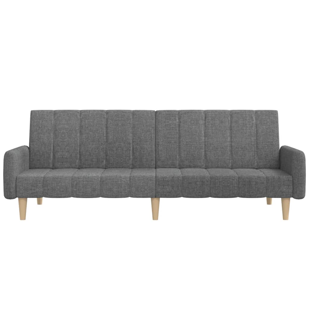 Canapea extensibila,2 persoane, cu 2 locuri,220x84,5x69 cm, textil, gri ...