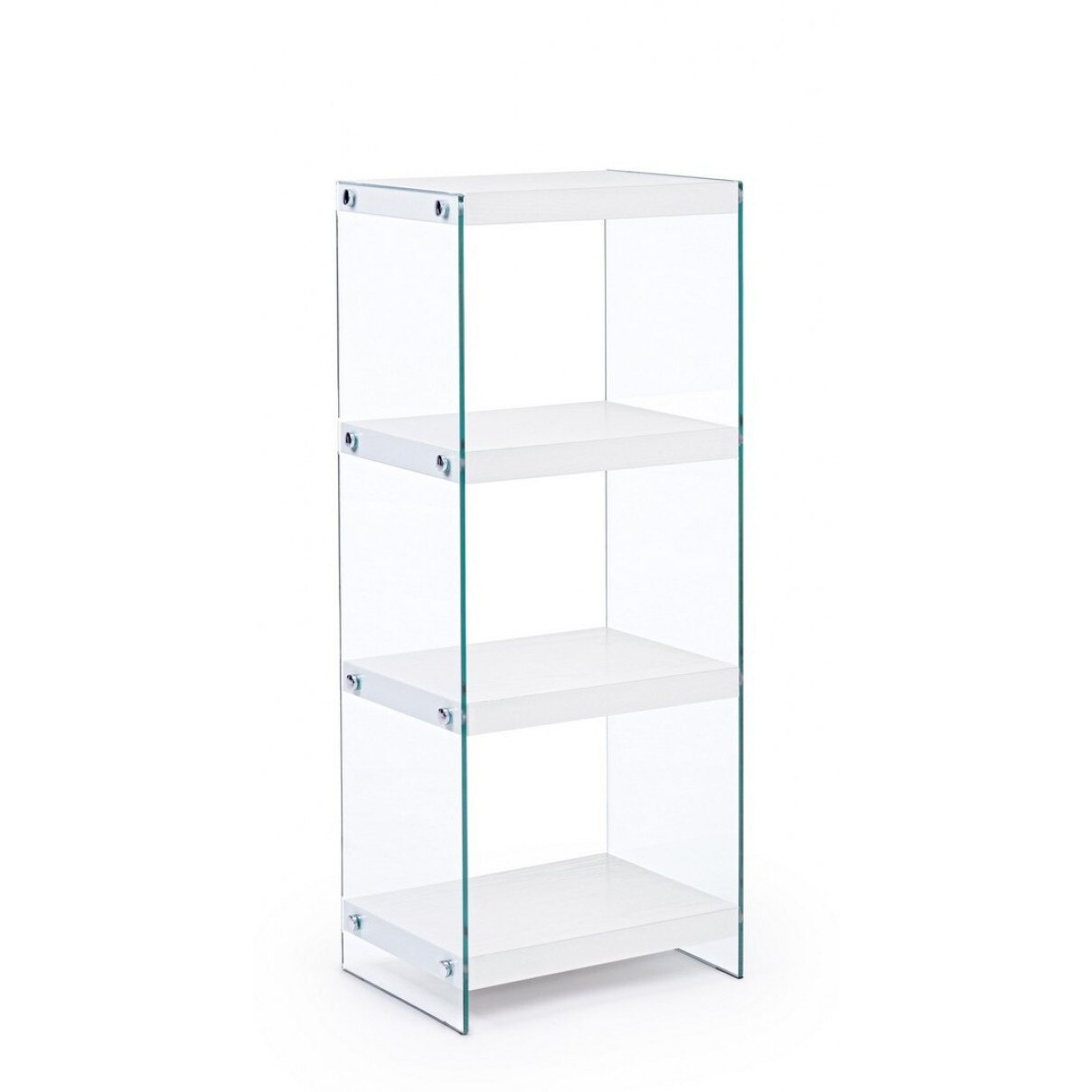 Raft, mdf alb si sticla, Line, 40x30x100.5 cm - eMAG.ro