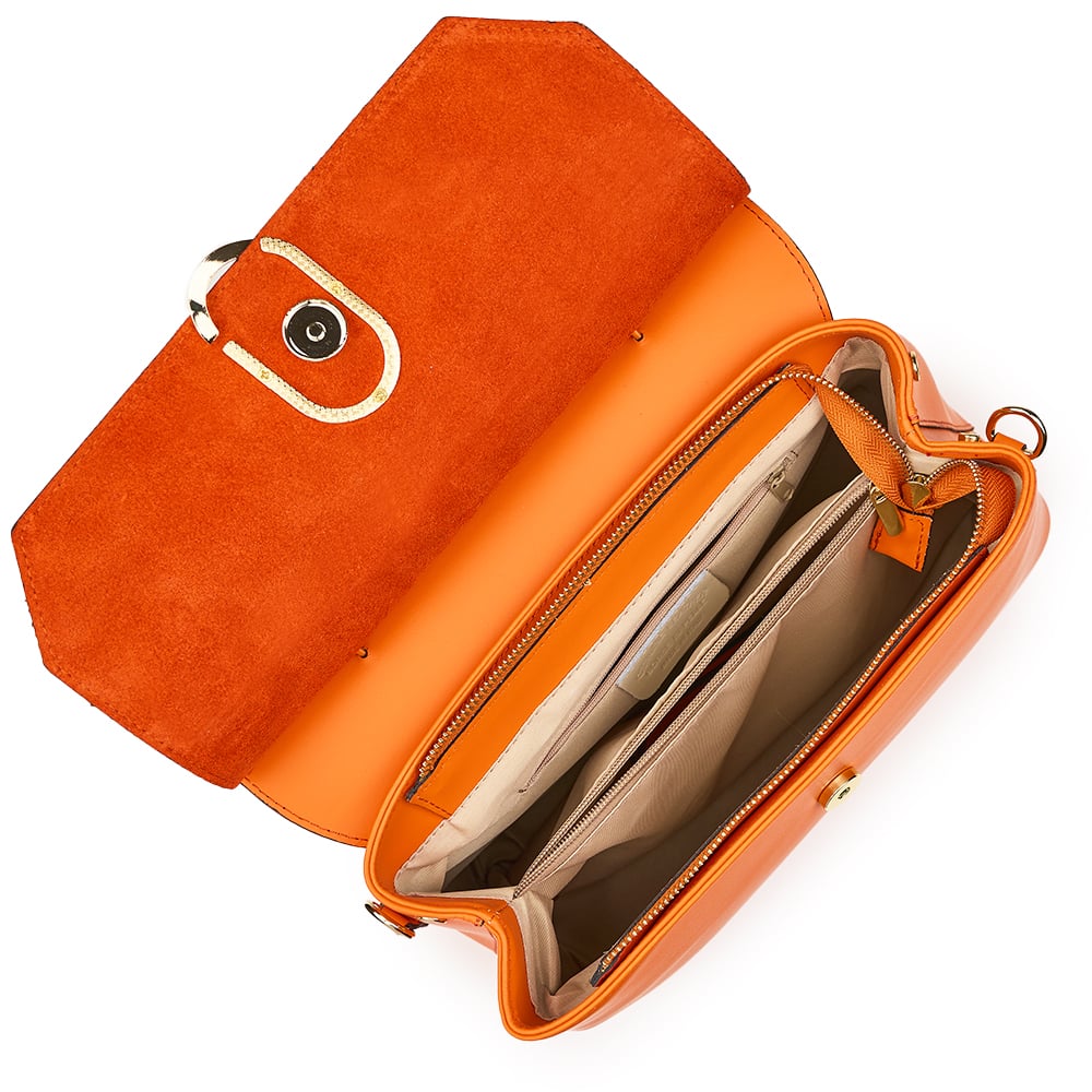 Poseta din piele naturala Ruby portocalie - eMAG.ro