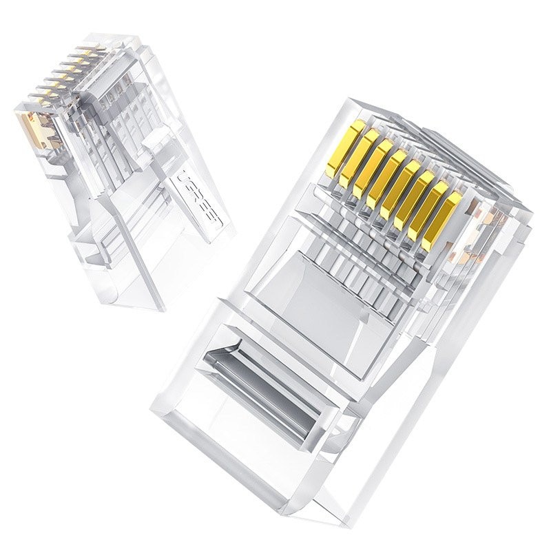 Set 100 bucati mufe RJ-45 NW120 Ugreen, pentru cablu UTP, Cat6, plastic ...