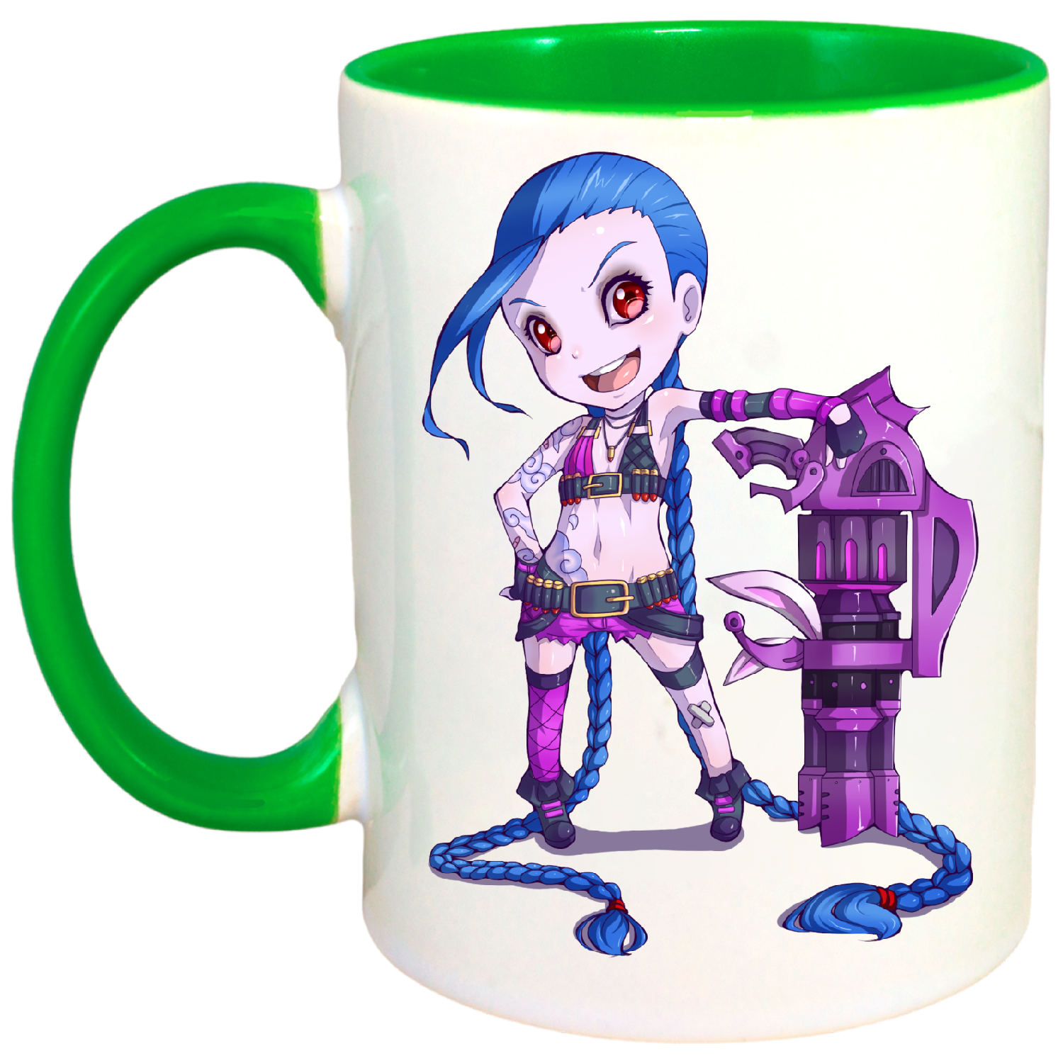 Cana personalizata cu interior colorat, verde, Cana Jinx League of ...