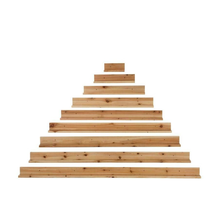 Set 9 polite perete, Iedera, Scale, Lemn, Bej, 180x9x134 cm - eMAG.ro