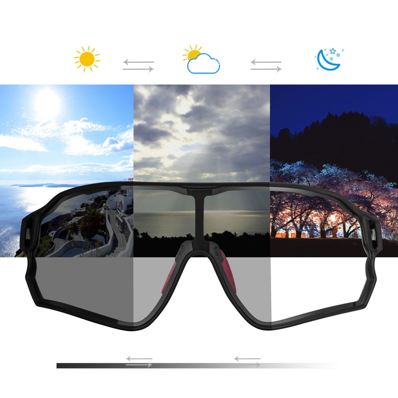 Ochelari de ciclism unisex, ROCKBROS, UV400, Fotocromatici, Negru - eMAG.ro