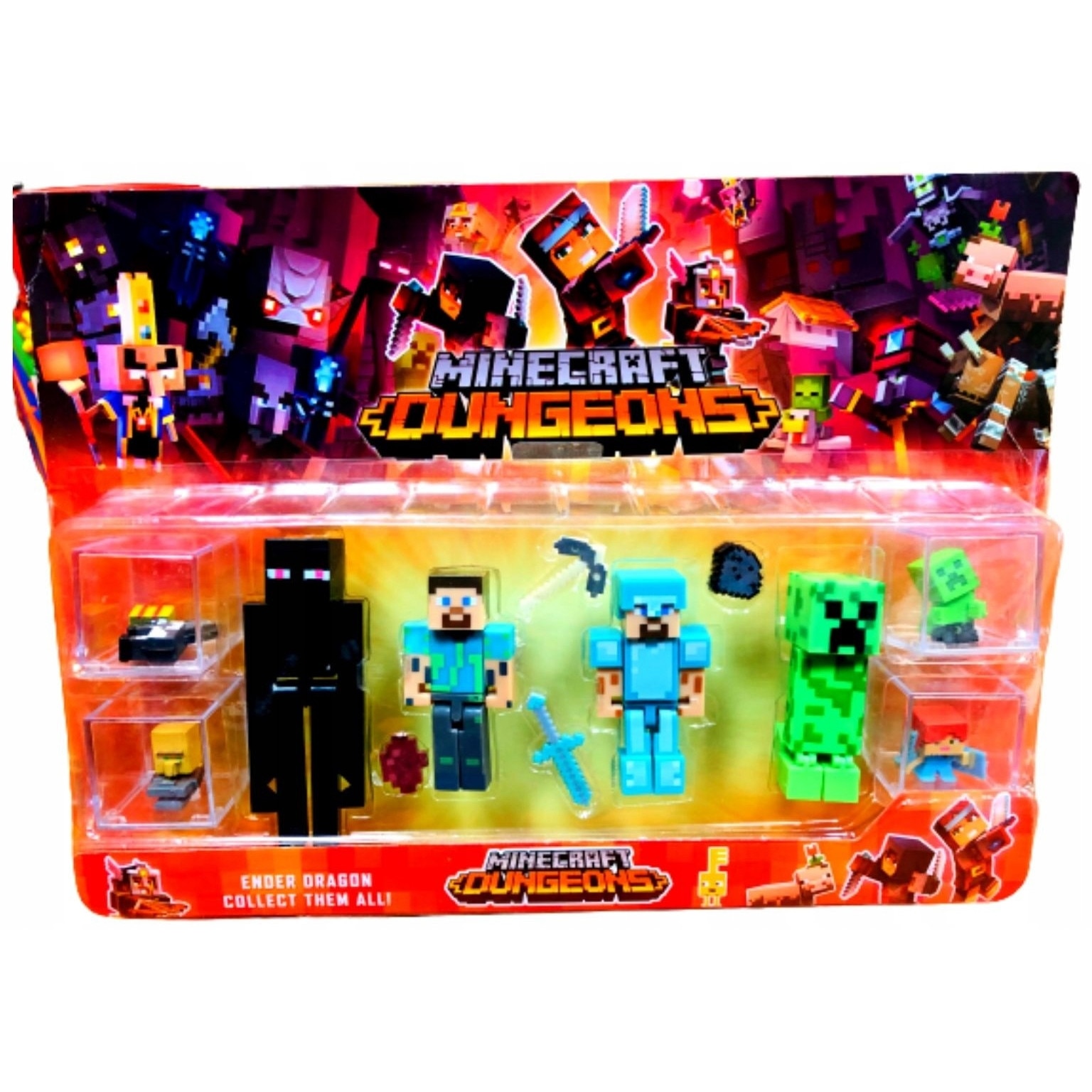 Set 8 figurine, Minecraft, Plastic, 33x34 cm, Multicolor - eMAG.ro