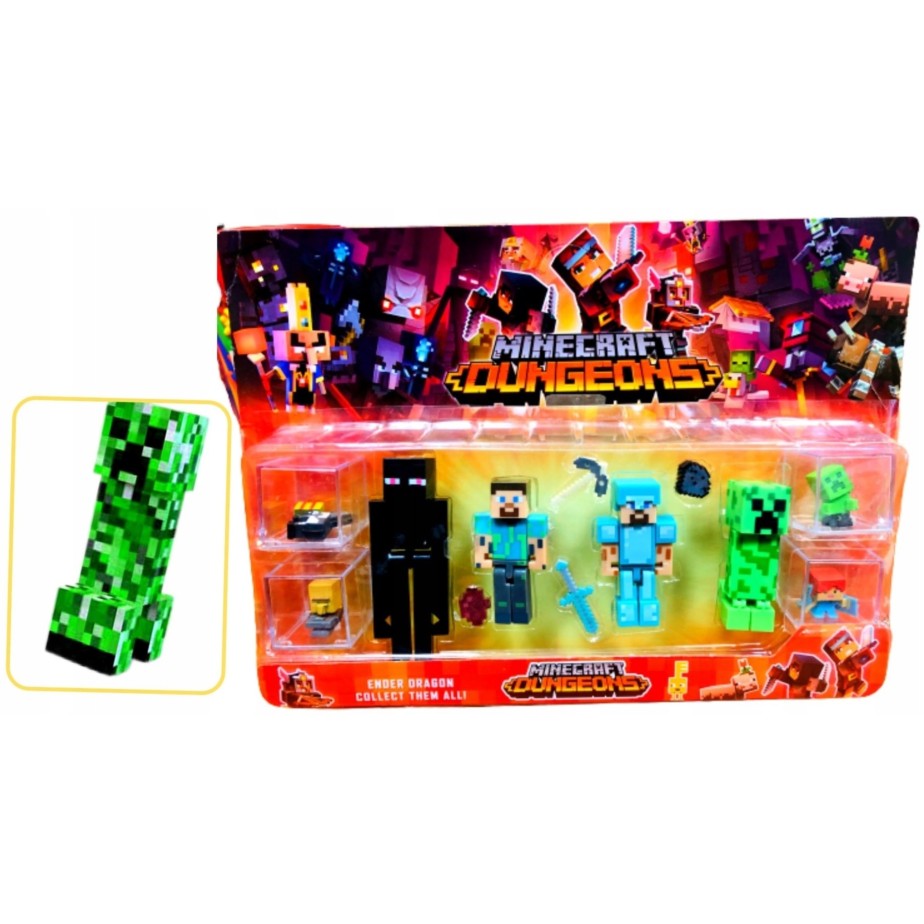 Set 8 figurine, Minecraft, Plastic, 33x34 cm, Multicolor - eMAG.ro