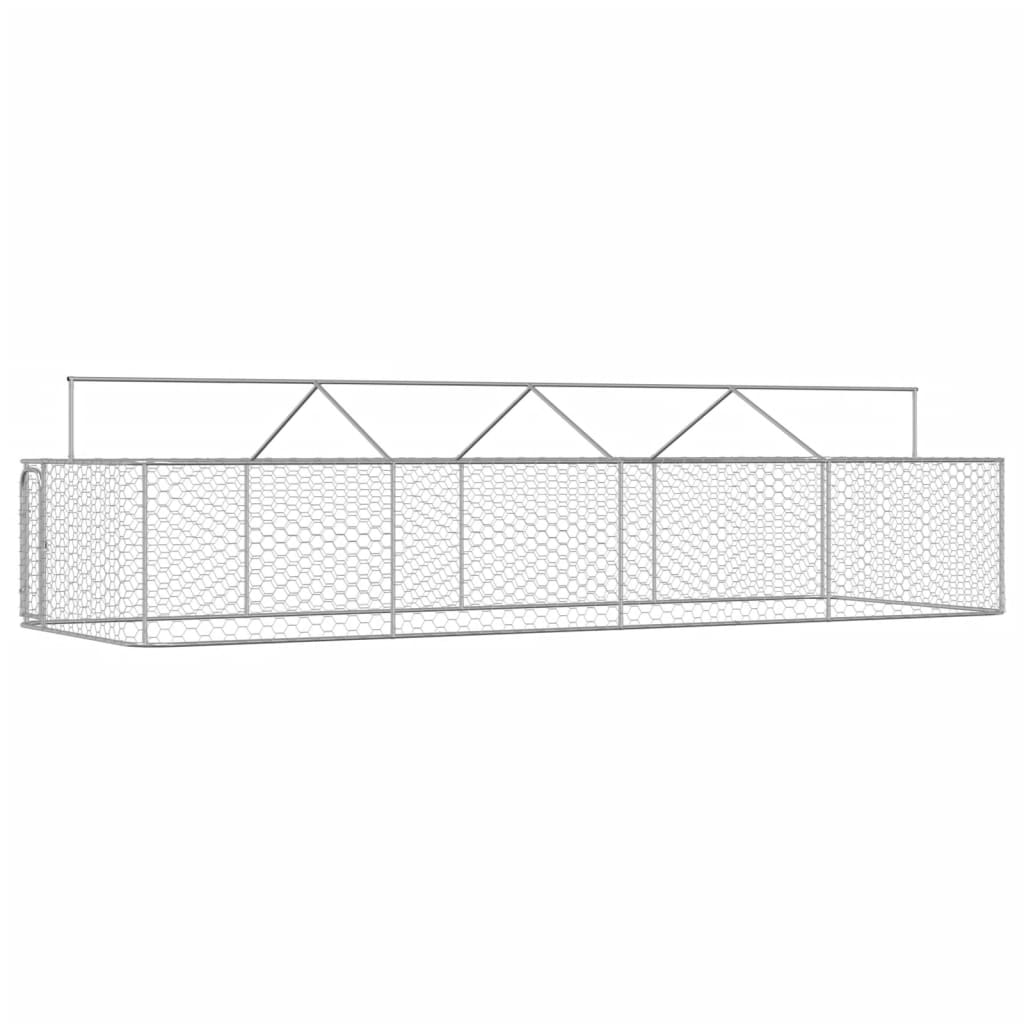 Padoc pentru caini de exterior vidaXL, cu acoperis, 600x200x150 cm, 36. ...