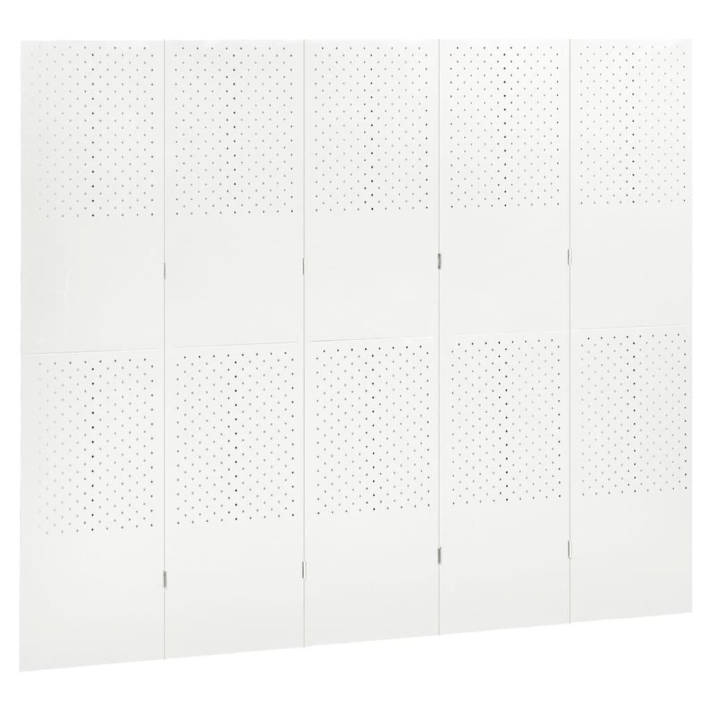 vidaXL 2 db fehér acél 5-paneles térelválasztó 200 x 180 cm 3095197 ...