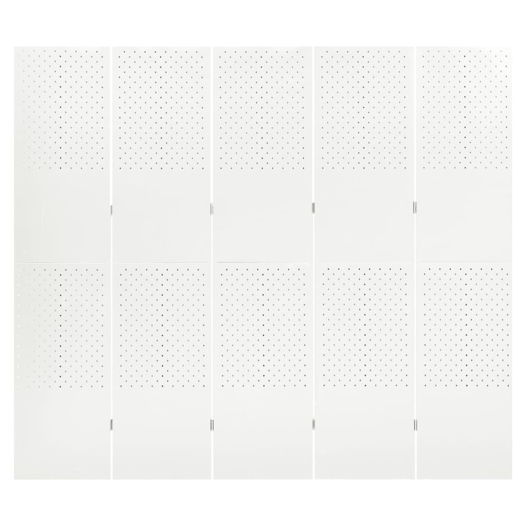 vidaXL 2 db fehér acél 5-paneles térelválasztó 200 x 180 cm 3095197 ...