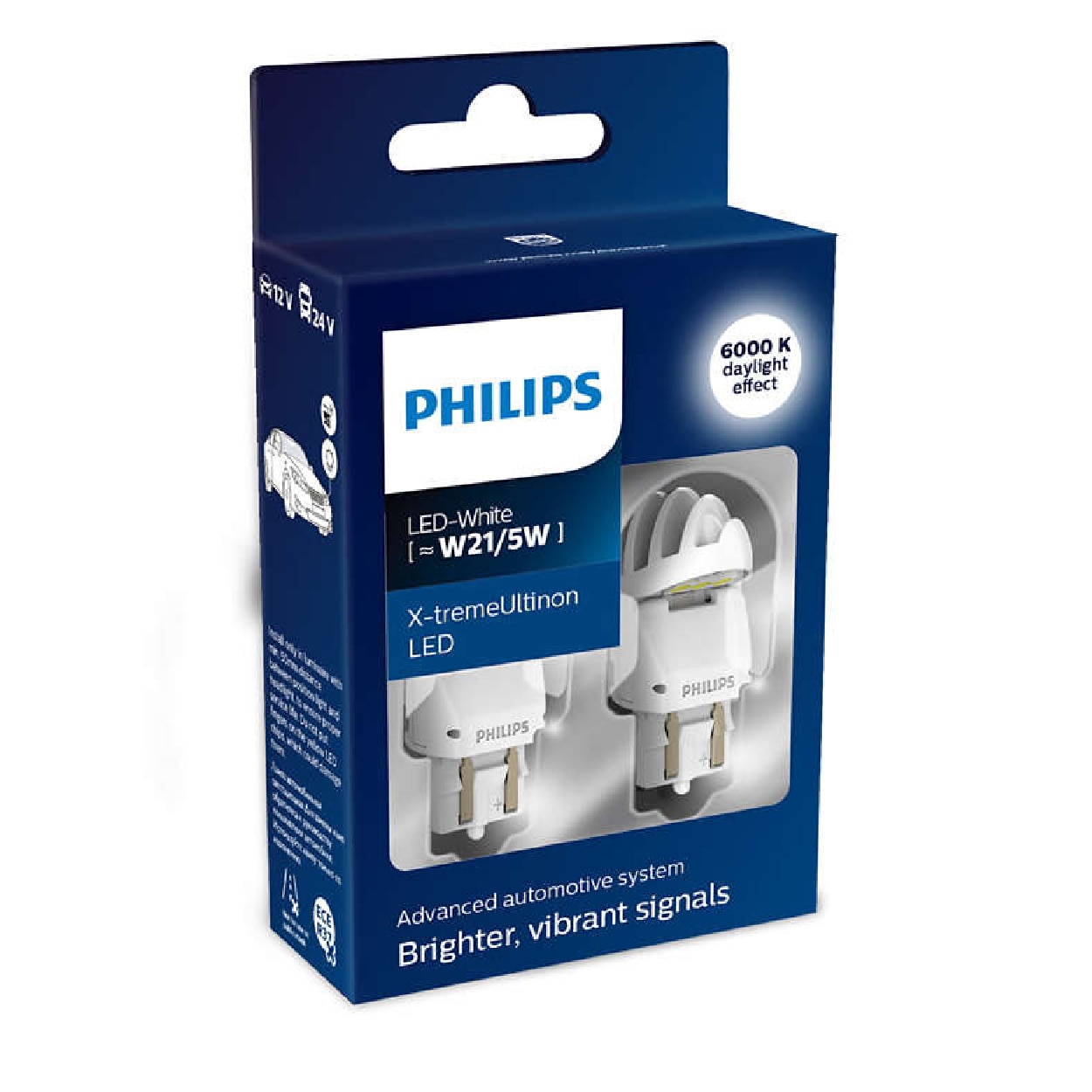 Set 2 leduri auto Philips W21 \ 5W LED X-treme Ultinon LED gen 2 ...