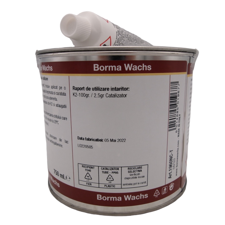 Chit bicomponent pe baza de solvent pentru lemn, Borma Wachs, 750 grame ...