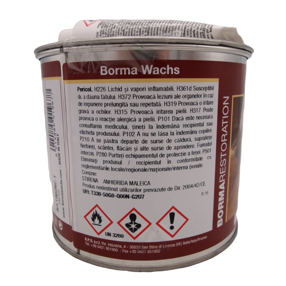 Chit bicomponent pe baza de solvent pentru lemn, Borma Wachs, 750 grame ...