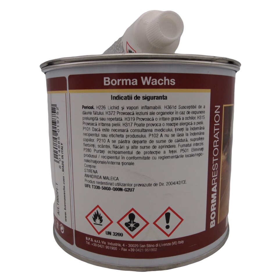 Chit bicomponent pe baza de solvent pentru lemn, Borma Wachs, 750 grame ...