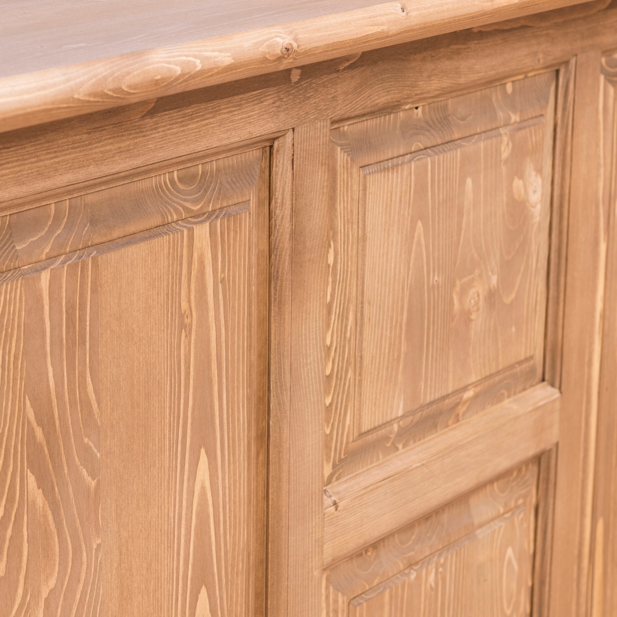 Tejghea cu 2 usi si 1 polita, vopsit, culoare maro, 100% lemn masiv ...