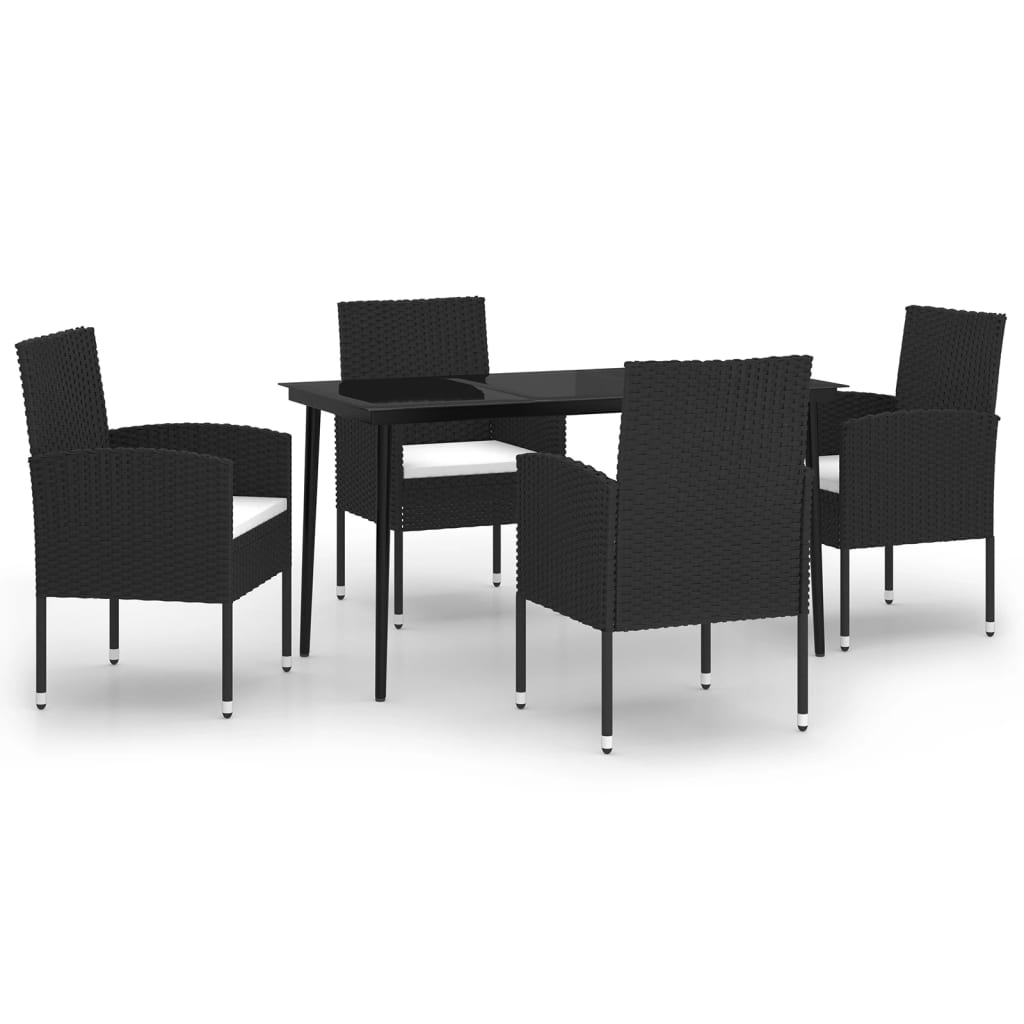 Set de mobilier pentru gradina, 5 piese, robust si stabil, negru ...