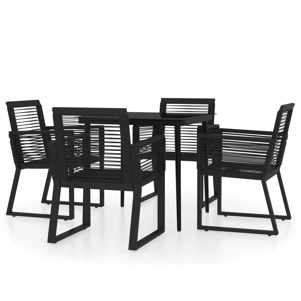 Set de mobilier pentru gradina vidaXL, 5 piese, negru, 34.9 kg 3099156 ...