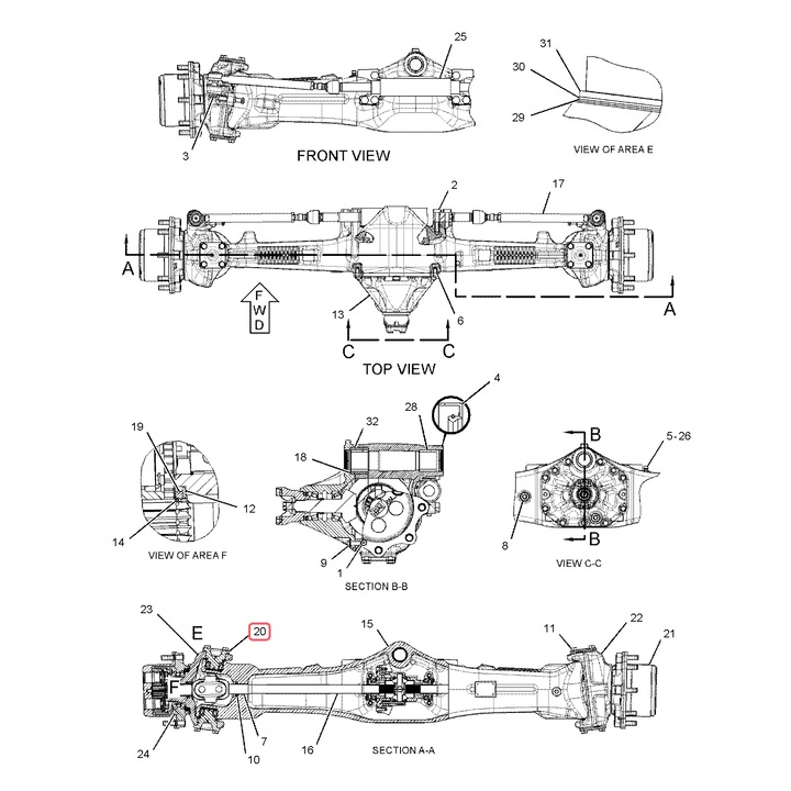 Kit pivot cu rulment si simering buldoexcavator CAT 428E - eMAG.ro