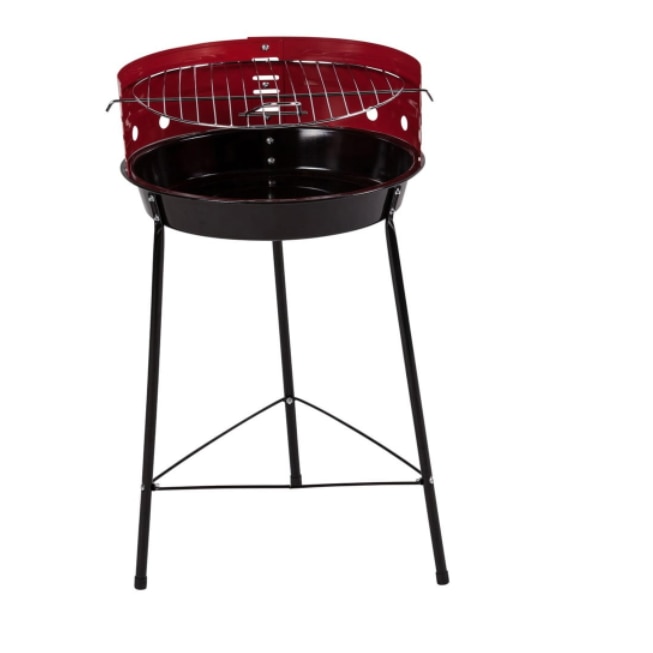 Gratar Rotund Din Metal Pe Carbuni, Pentru Gradina, Rosu, 35cm, JRH ...