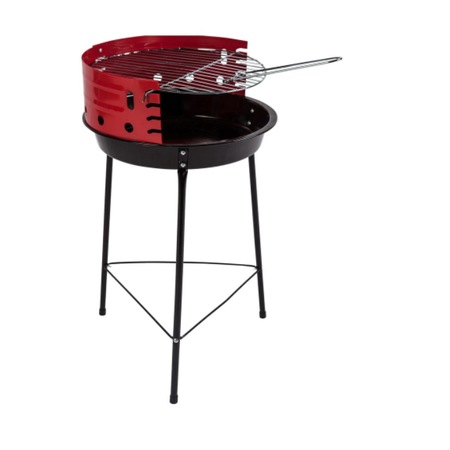 Gratar Rotund Din Metal Pe Carbuni, Pentru Gradina, Rosu, 35cm, JRH ...